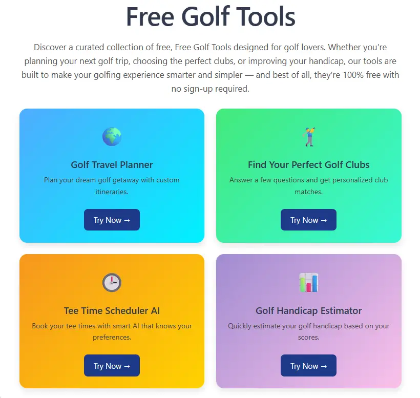Free Golf Tools